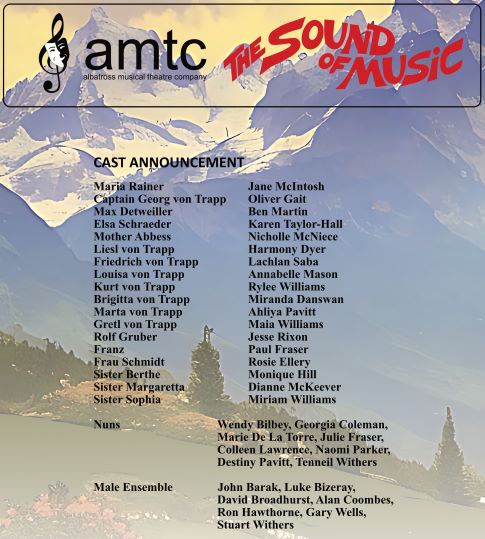 Sound of Music Cast Announcement – Albatross Musical Theatre Company